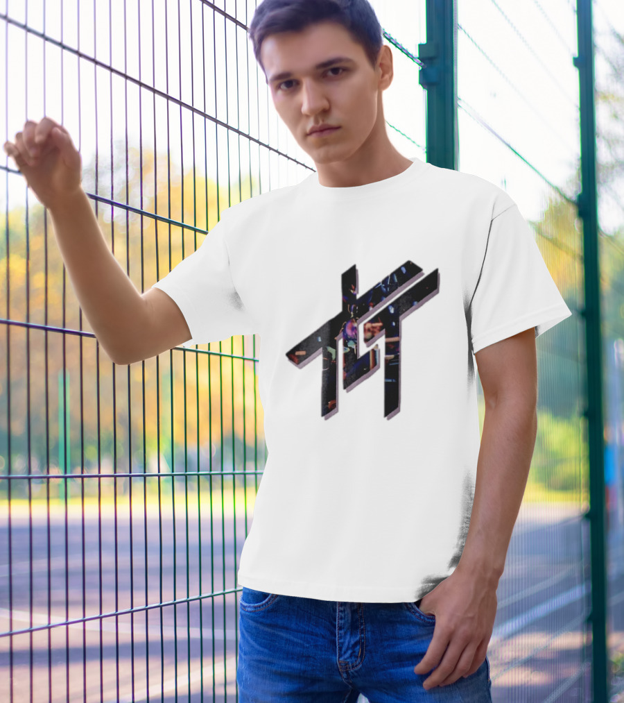Living Tombstone Monogram Stage Lights 3D Purple Shadow T-Shirt