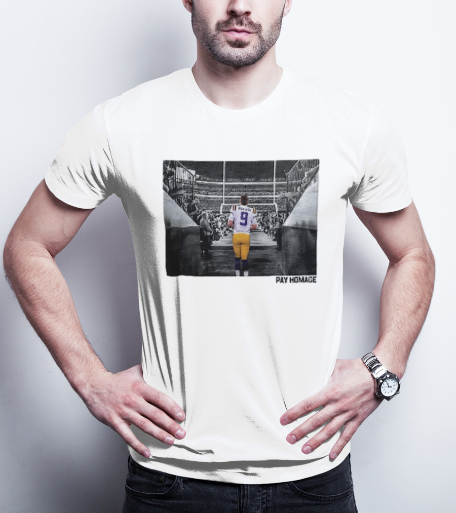 Lsu Tigers NCAA Burreaux Football Player Walking Stadium Tunnel Pay Homage T-Shirt