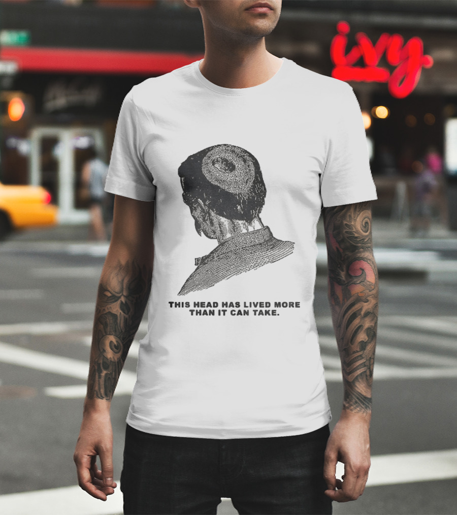 This Head Has Lived More Than It Can Take Vintage Woodcut T-Shirt