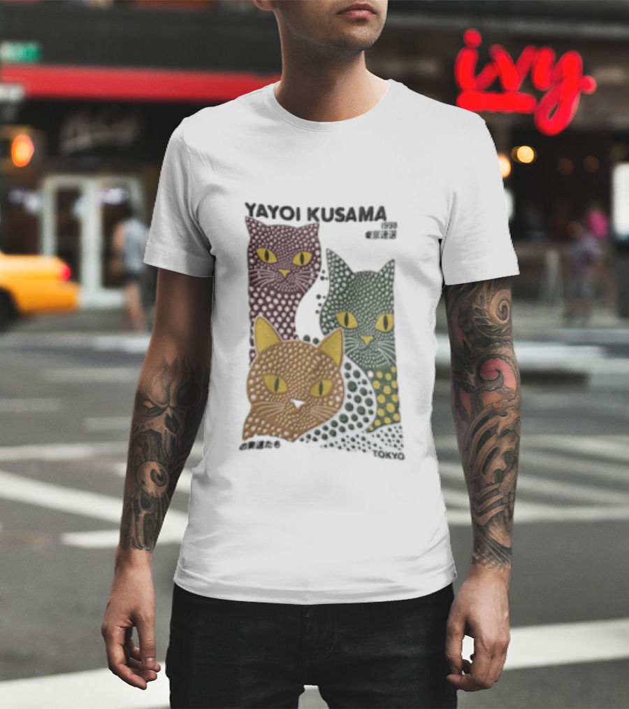 Yayoi Kusama Polka Dot Cats Tokyo T-Shirt