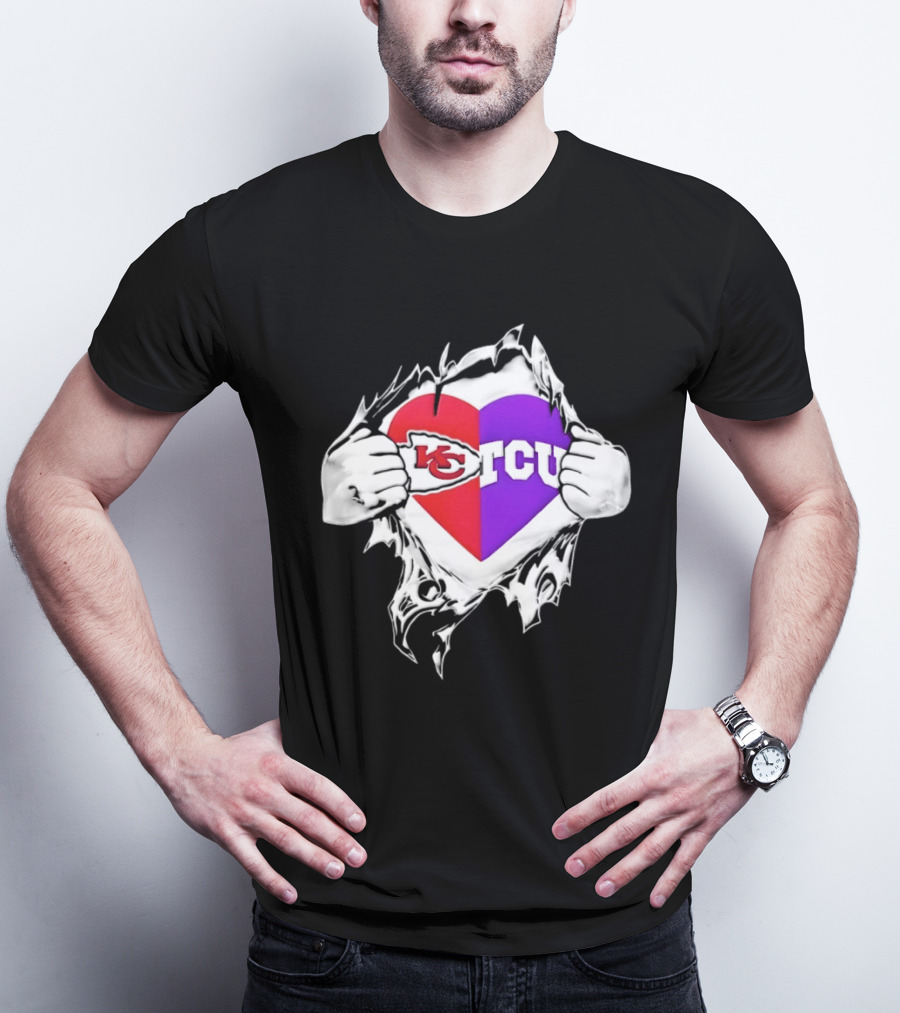 Kansas City Chiefs TCU Horned Frogs Heart Inside Me T-Shirt