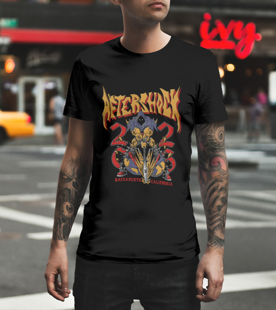 Aftershock 2023 Sacramento California Creature Spear World T-Shirt