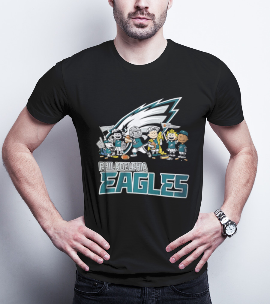 Philadelphia Eagles Charlie Brown Snoopy Cheerleaders Team T-Shirt