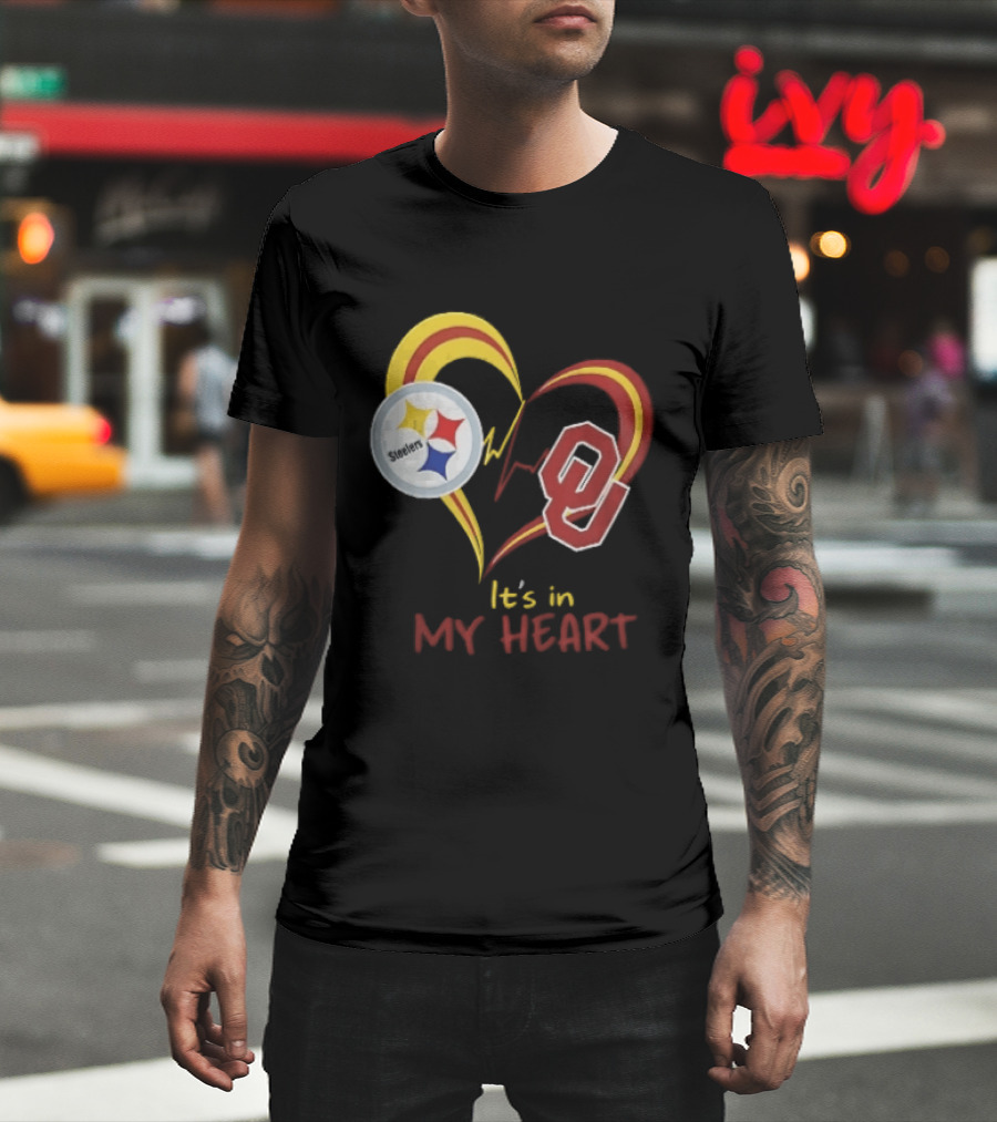 Pittsburgh Steelers Oklahoma Sooners It's In My Heart T-Shirt