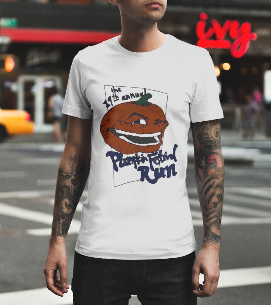 19th Annual The Pumpkin Festival Run Halloween Event Laughing Pumpkin T-Shirt