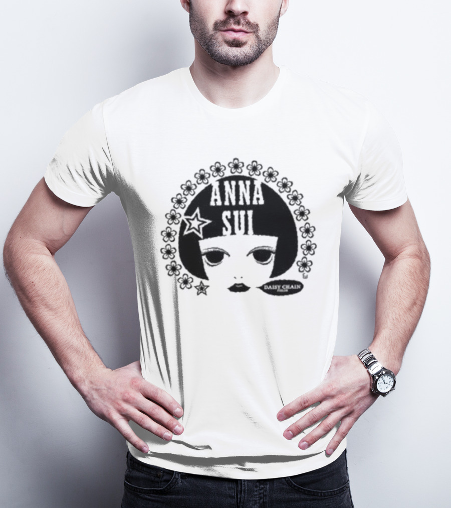 Anna Sui Daisy Chains Iconic Face Floral Circle T-Shirt