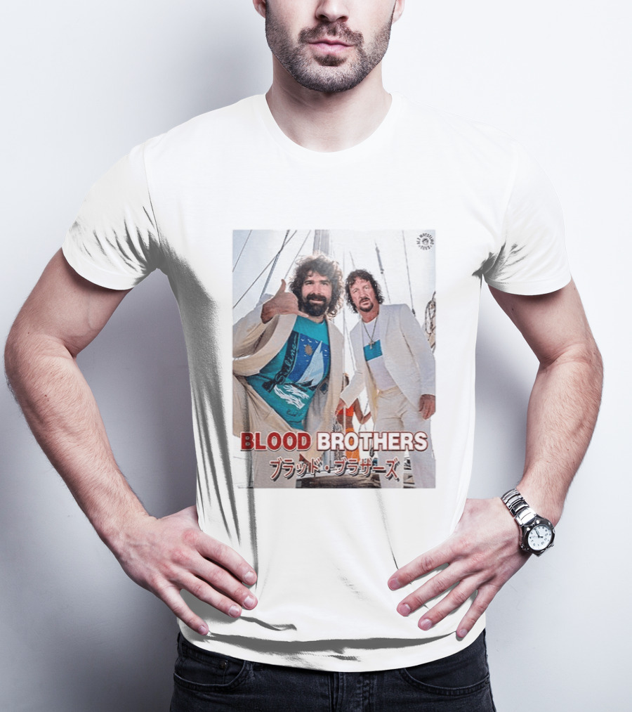 Blood Brothers Mick Foley Terry Funk Sailboat 80s Style Japanese T-Shirt