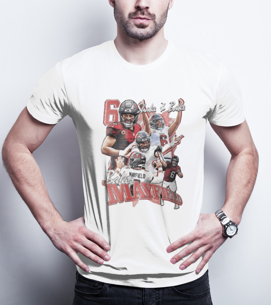 Baker Mayfield Shake And Bake Tampa Bay Buccaneers Action Collage T-Shirt