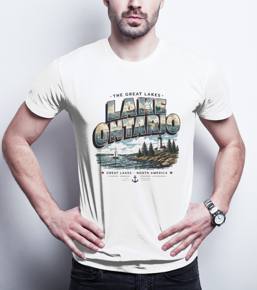 The Great Lakes Lake Ontario Sailing Lighthouse North America T-Shirt