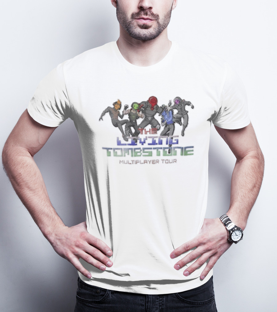The Living Tombstone Multiplayer Tour Five Masked Cyber Characters T-Shirt