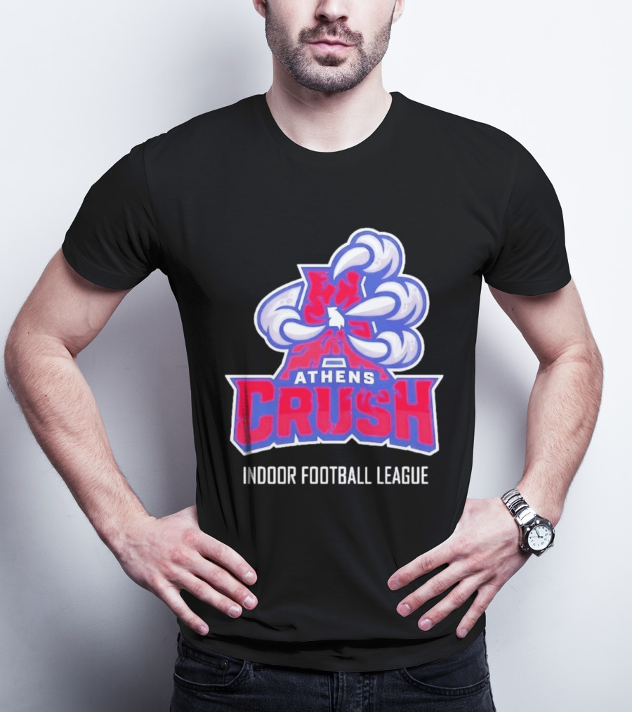 Athens Crush Indoor Football League Team Logo Cloudburst T-Shirt