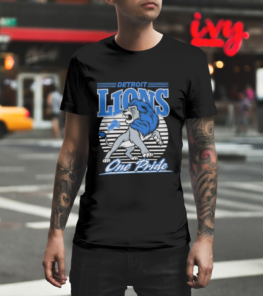 Detroit Lions One Pride Roaring Lion Fan T-Shirt