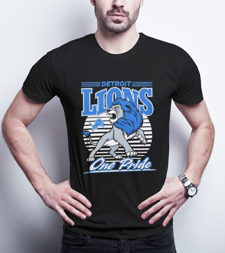 Detroit Lions One Pride Roaring Lion Fan T-Shirt