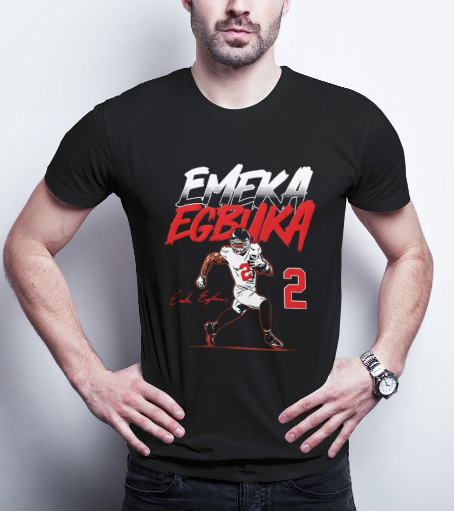 Emeka Egbuka Number 2 Tampa Bay Buccaneers Player Pose T-Shirt