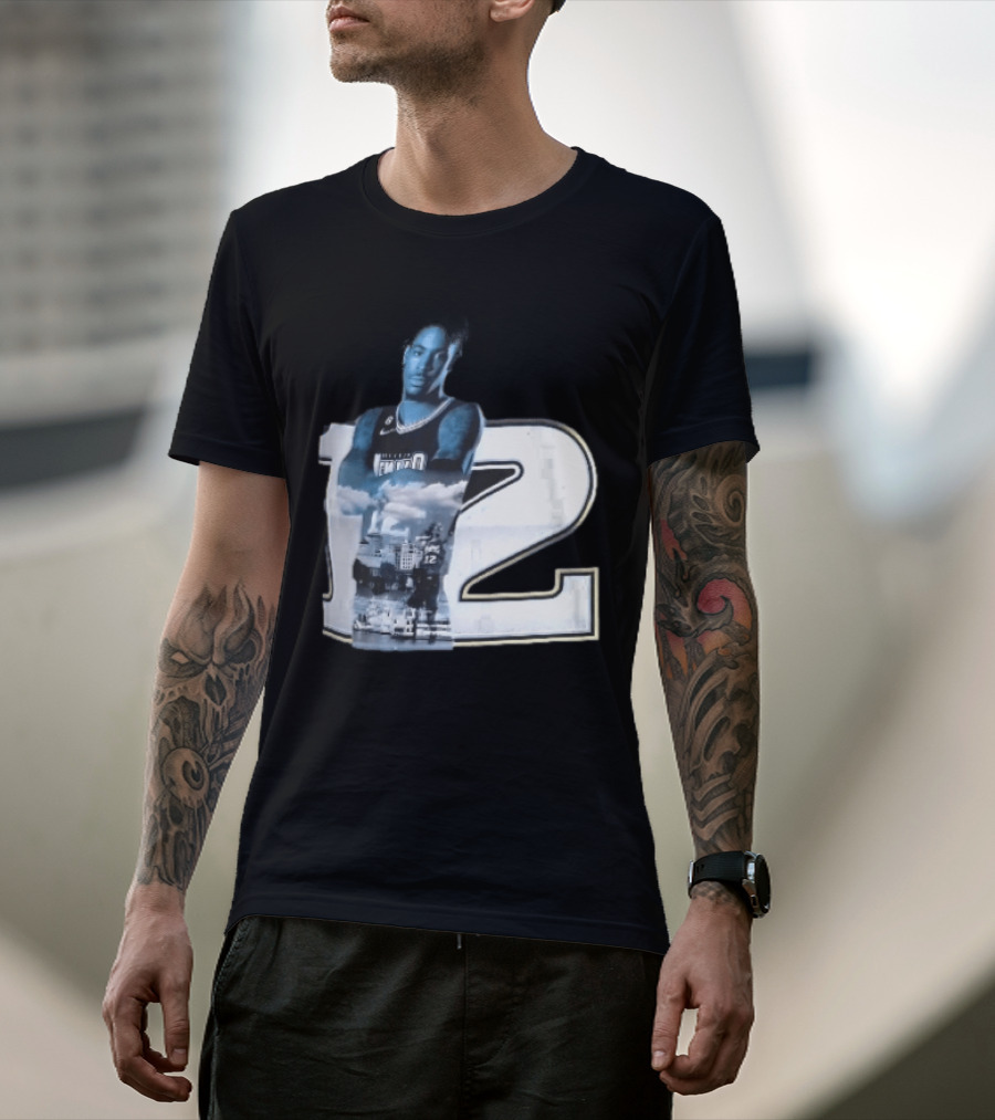 Essentials Ja Morant Black Memphis Grizzlies Player Number 12 T-Shirt