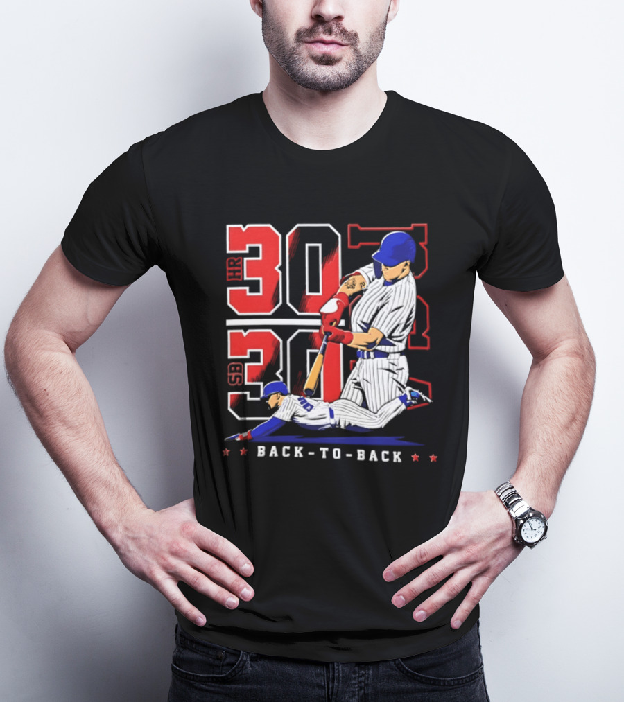 Pete Crow Armstrong Chicago Cubs Back To Back HR SB 30 30 Club Baseball T-Shirt
