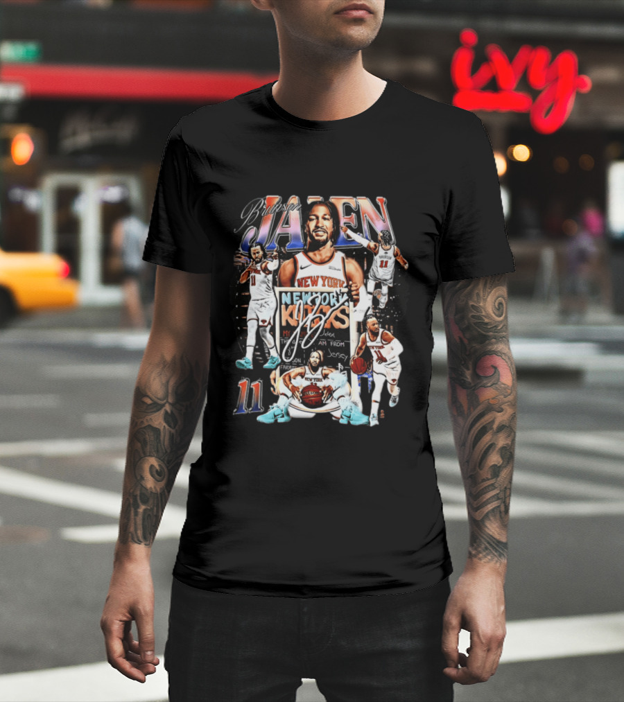Jalen Brunson New York Knicks 11 NBA King Jersey Fan Art Collection T-Shirt
