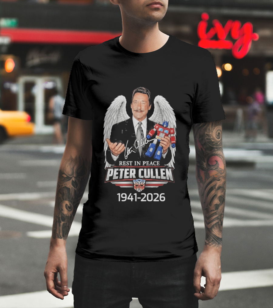 Rest In Peace Peter Cullen 1941 2026 Optimus Prime Voice Autograph Wings T-Shirt