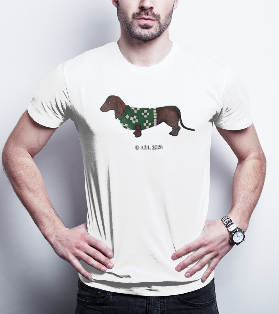 A24 2026 Dachshund Dog Green T-Shirt