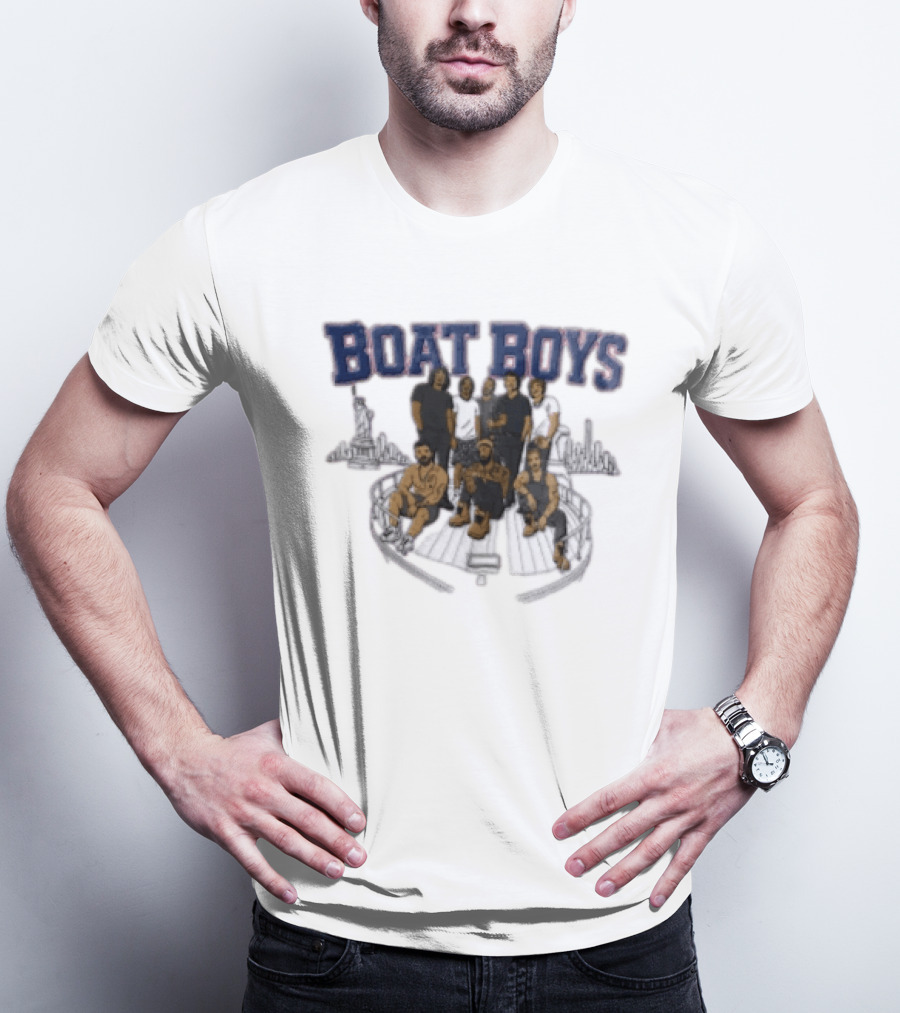 Boat Boys Odell Beckham Jr Victor Cruz Yacht NYC Skyline Roster Cartoon T-Shirt