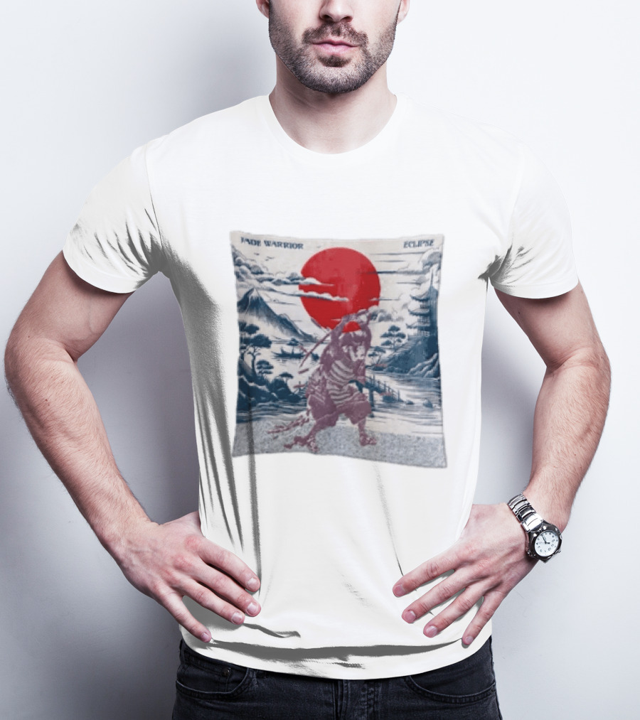 Jade Warrior Eclipse Japanese Samurai Red Sun Pagoda T-Shirt