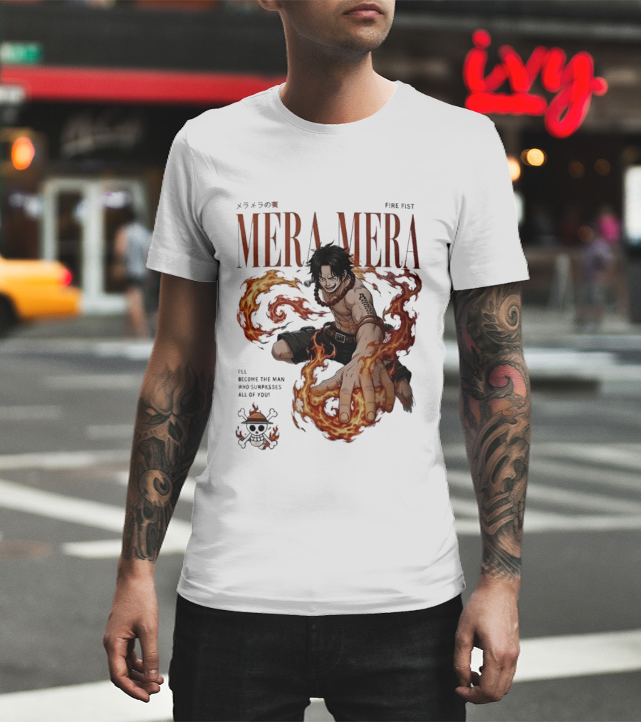 Mera Mera Fire Fist Portgas D Ace One Piece Anime T-Shirt