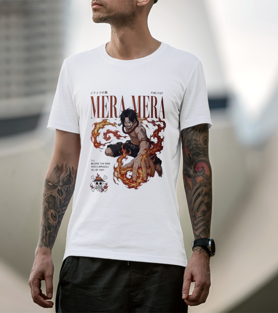 Mera Mera Fire Fist Portgas D Ace One Piece Anime T-Shirt