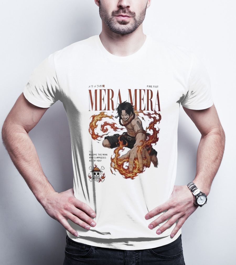 Mera Mera Fire Fist Portgas D Ace One Piece Anime T-Shirt