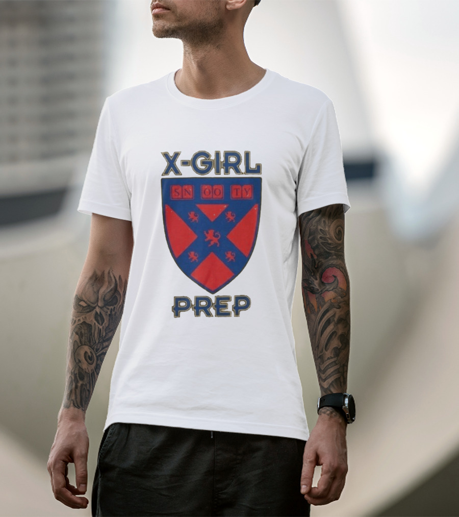 X Girl Prep Snooty Shield Emblem Lions T-Shirt