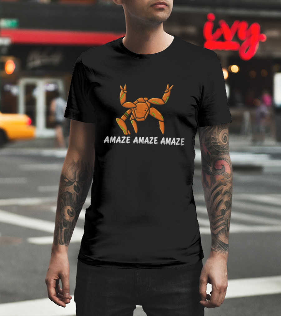 Amaze Orange Crab Celebratory Alien Rocky T-Shirt
