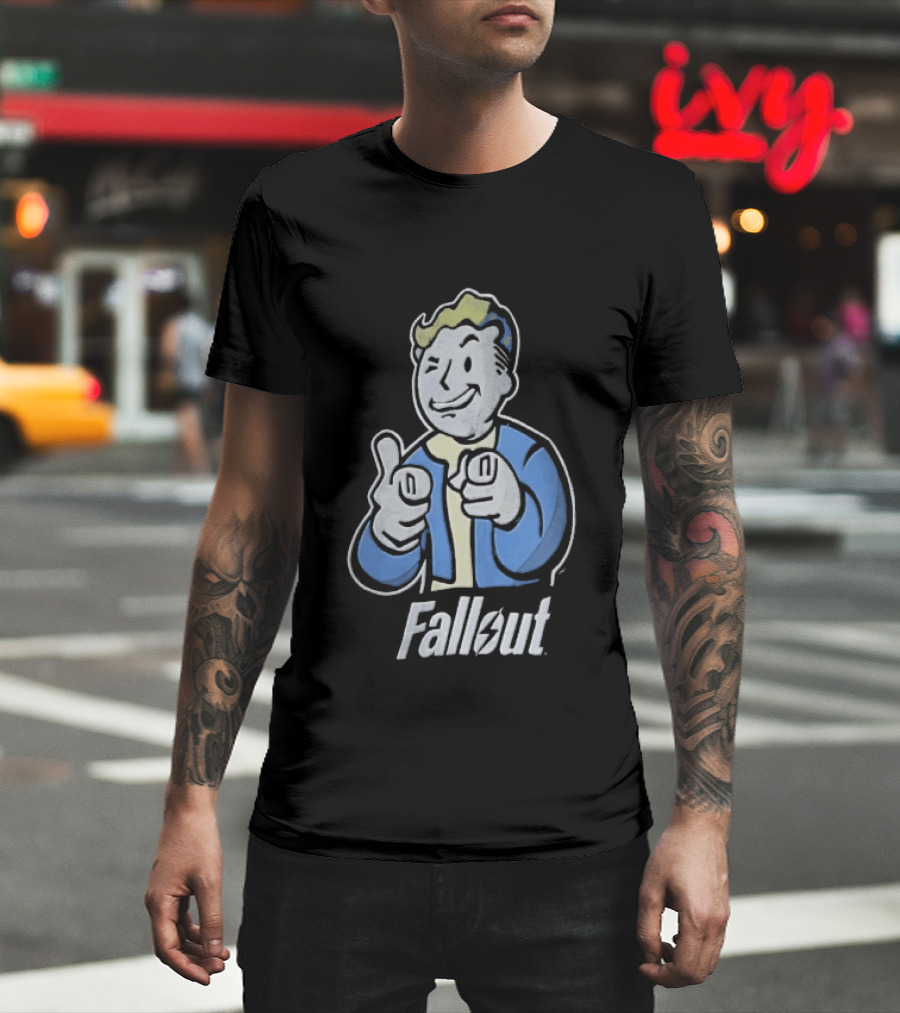 Fallout Vault Boy Pointing Finger T-Shirt