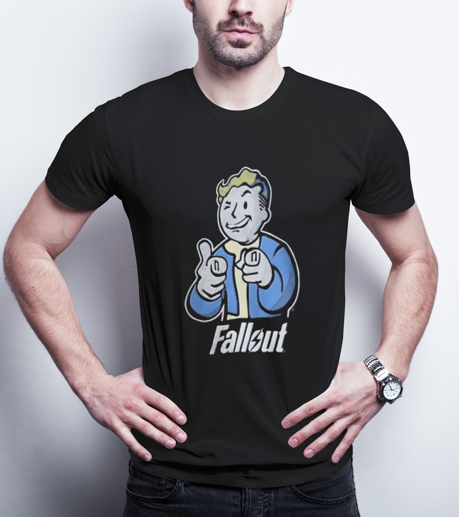 Fallout Vault Boy Pointing Finger T-Shirt