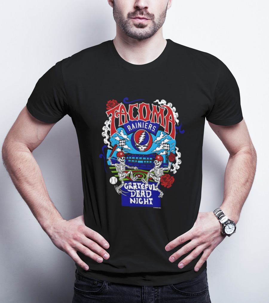 Tacoma Rainiers Grateful Dead Night 2026 Baseball Skulls Stadium T-Shirt