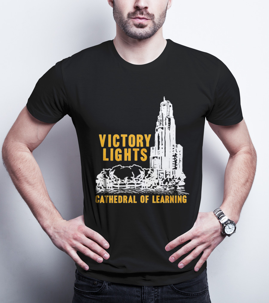 Victory Lights Cathedral Of Learning Pittsburgh Panthers T-Shirt