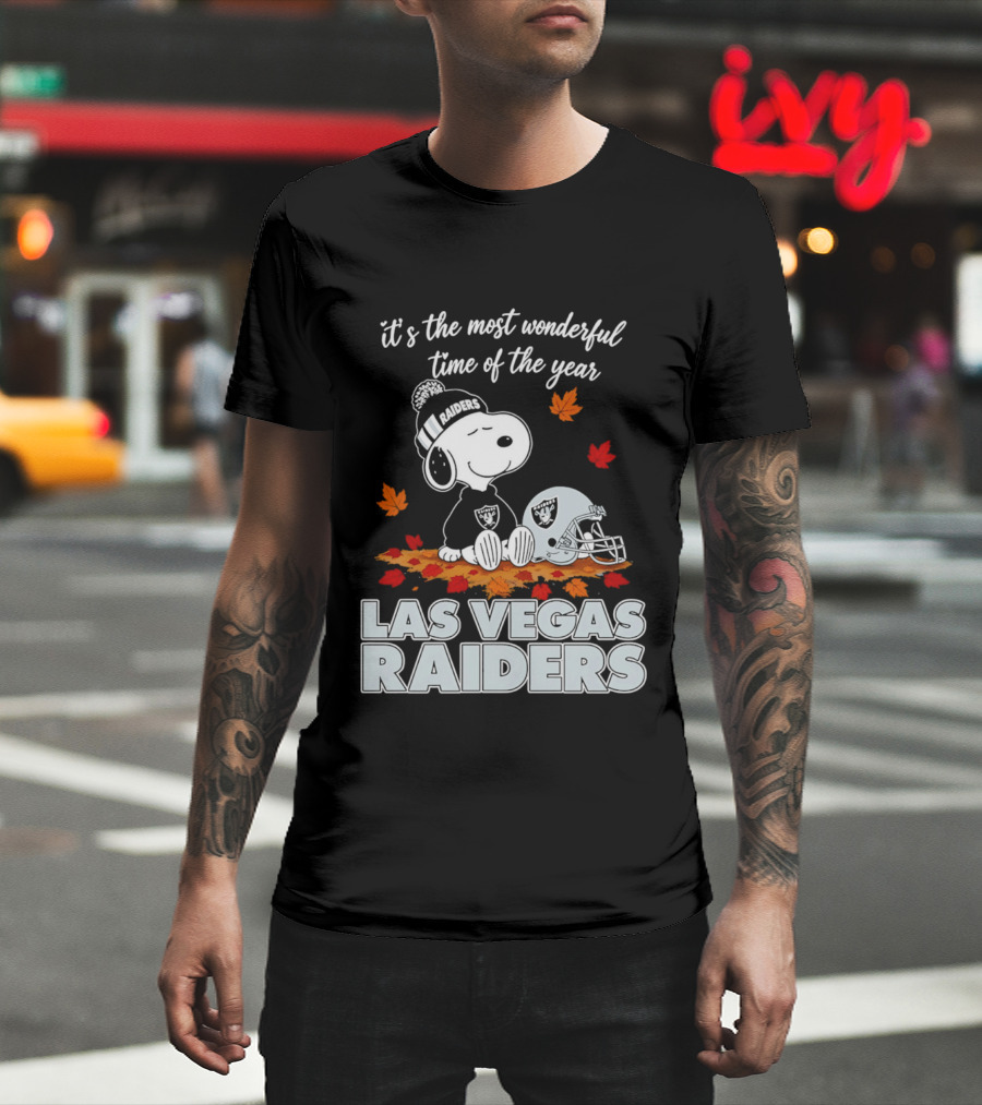 Las Vegas Raiders Snoopy It's The Most Wonderful Time Of The Year T-Shirt