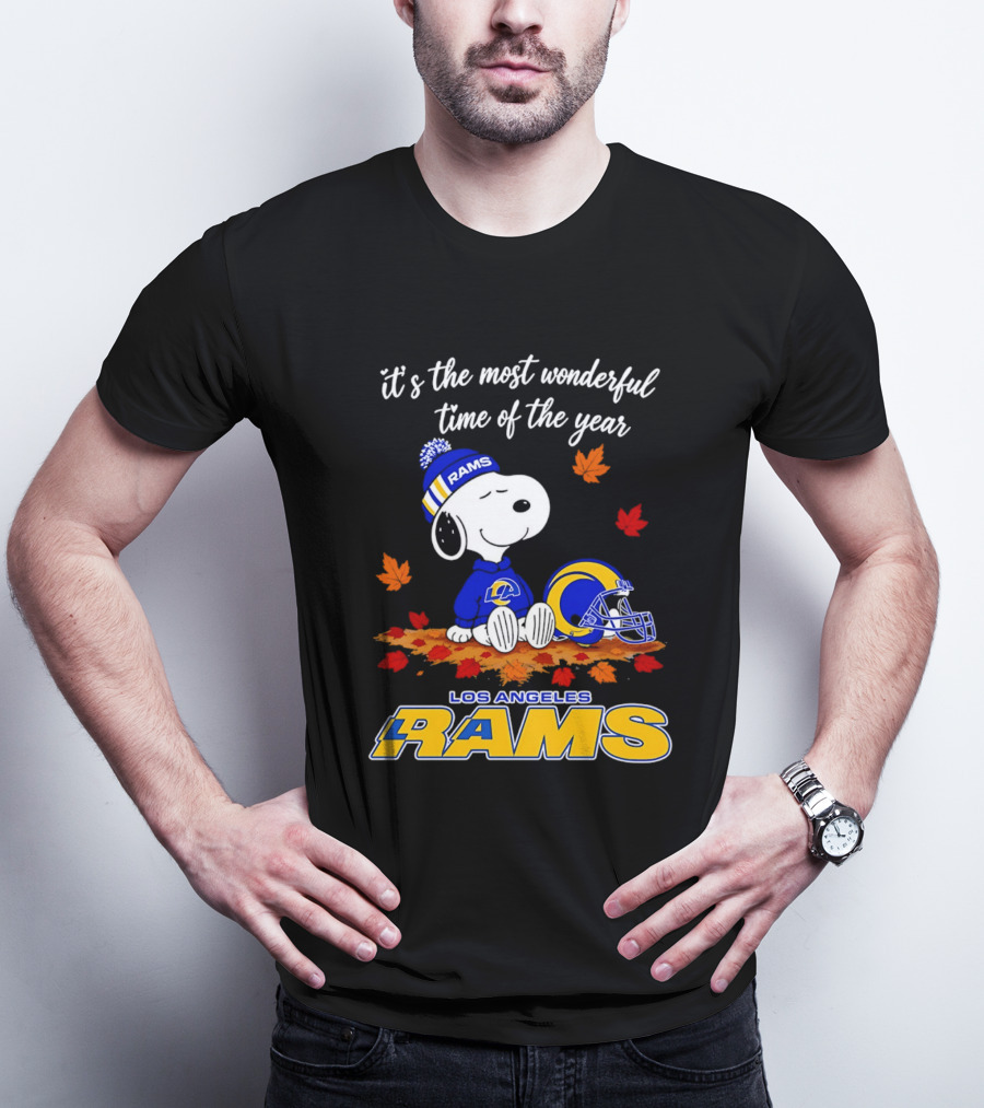 Snoopy Los Angeles Rams It's The Most Wonderful Time Of The Year T-Shirt