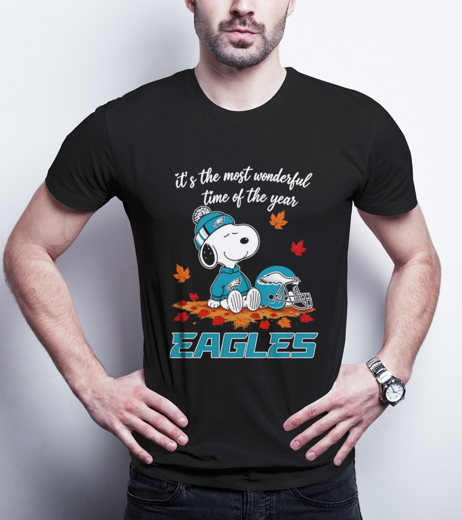 Snoopy Philadelphia Eagles It's The Most Wonderful Time Of The Year T-Shirt