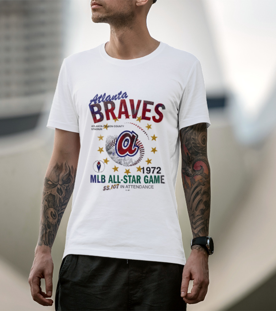 Atlanta Braves 1972 MLB All Star Game Atlanta Fulton County Stadium 53107 In Attendance T-Shirt