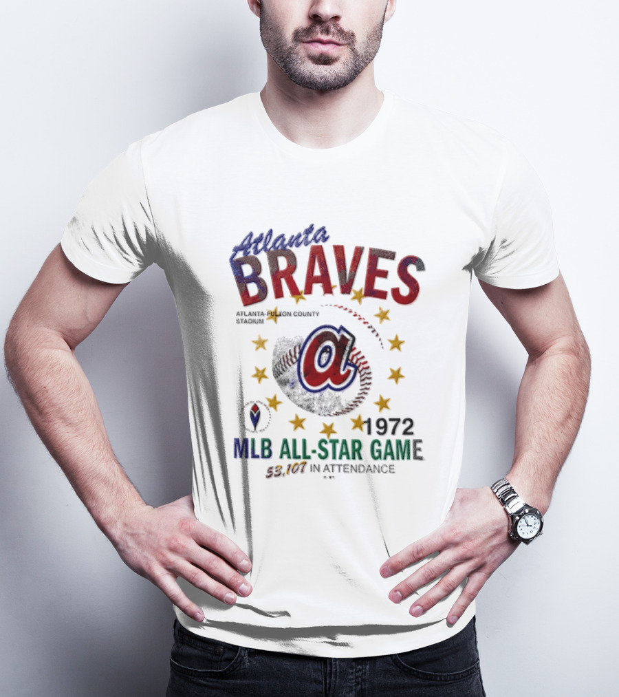 Atlanta Braves 1972 MLB All Star Game Atlanta Fulton County Stadium 53107 In Attendance T-Shirt