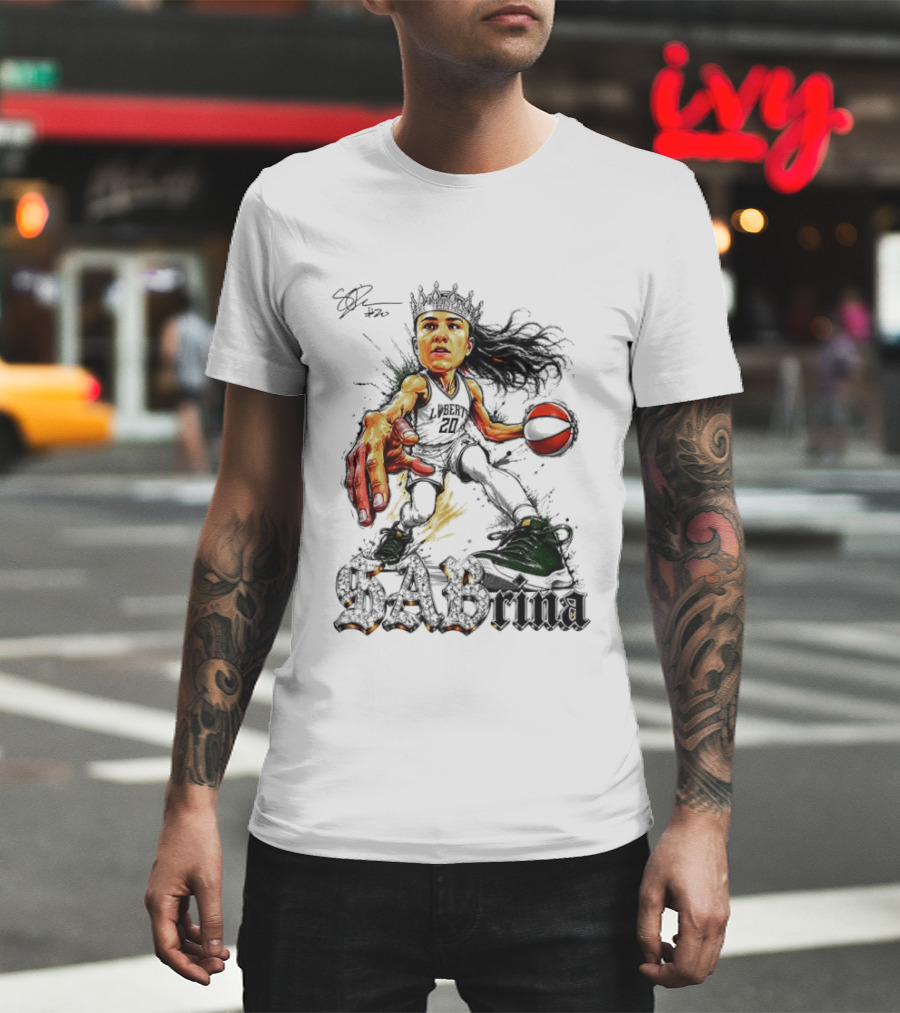 Sabrina 20 Liberty Basketball Player Art Slam Dunk T-Shirt