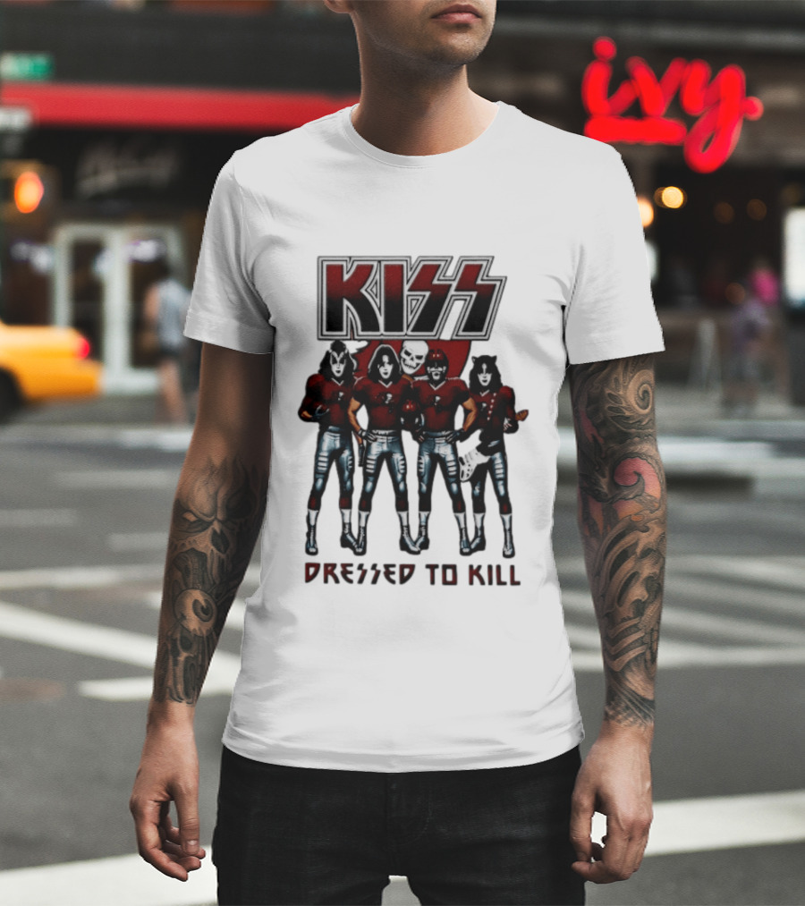 KISS Tampa Bay Buccaneers Dressed To Kill Football T-Shirt