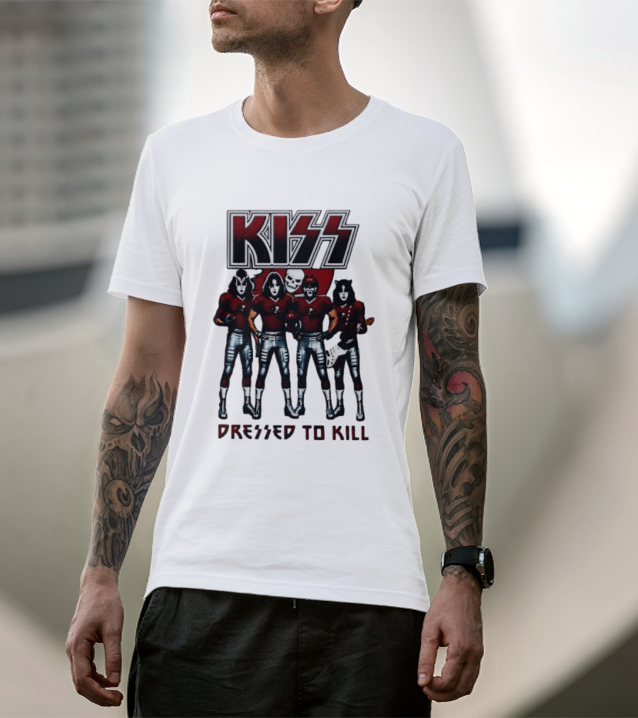 KISS Tampa Bay Buccaneers Dressed To Kill Football T-Shirt