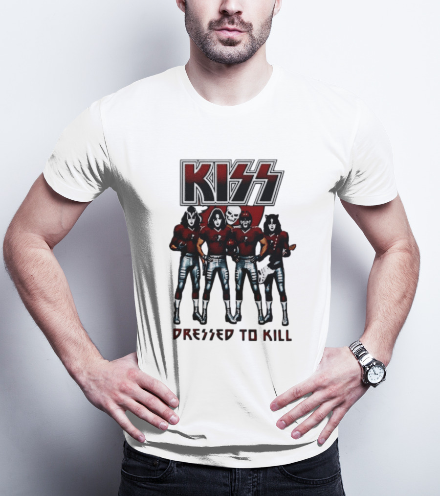 KISS Tampa Bay Buccaneers Dressed To Kill Football T-Shirt