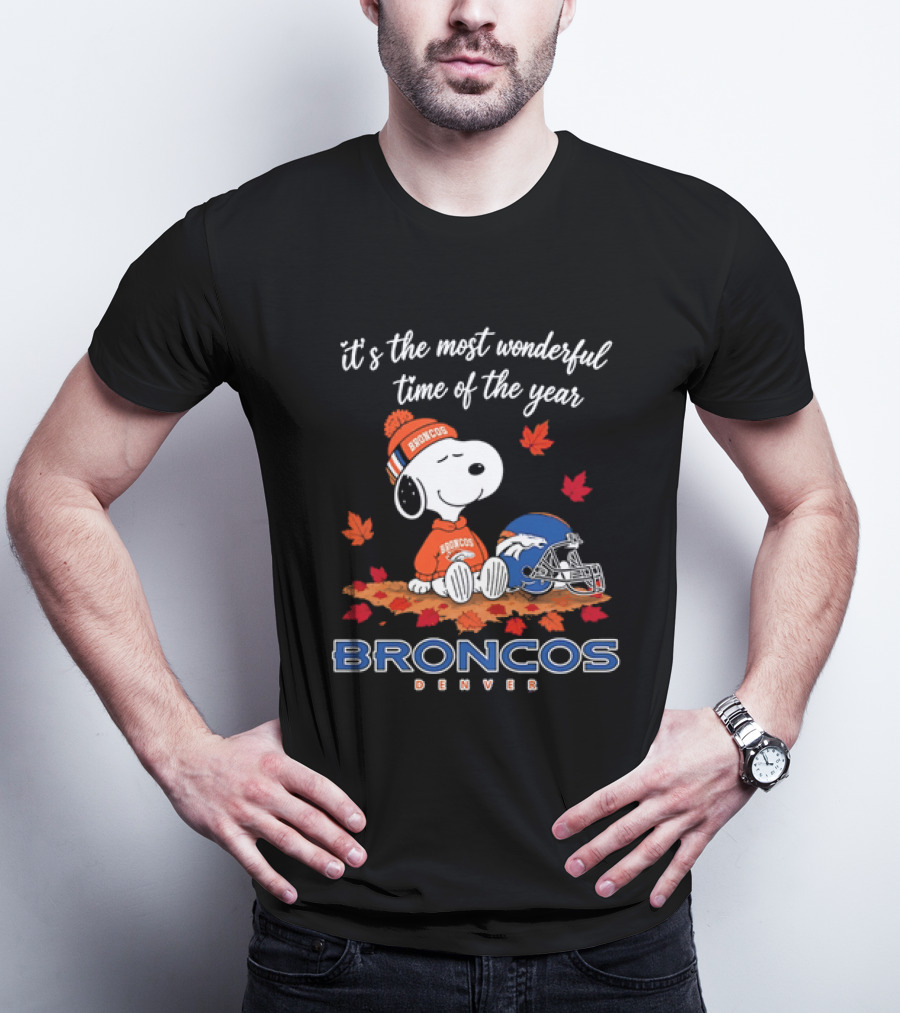 Snoopy Broncos Denver It's The Most Wonderful Time Of The Year Autumn Football T-Shirt