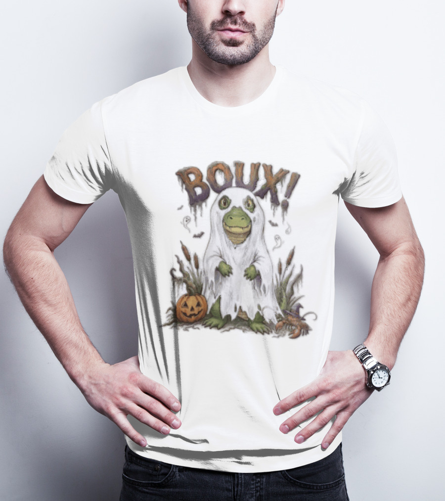 Boux Halloween Cartoon Alligator Ghost Pumpkin Crawfish T-Shirt