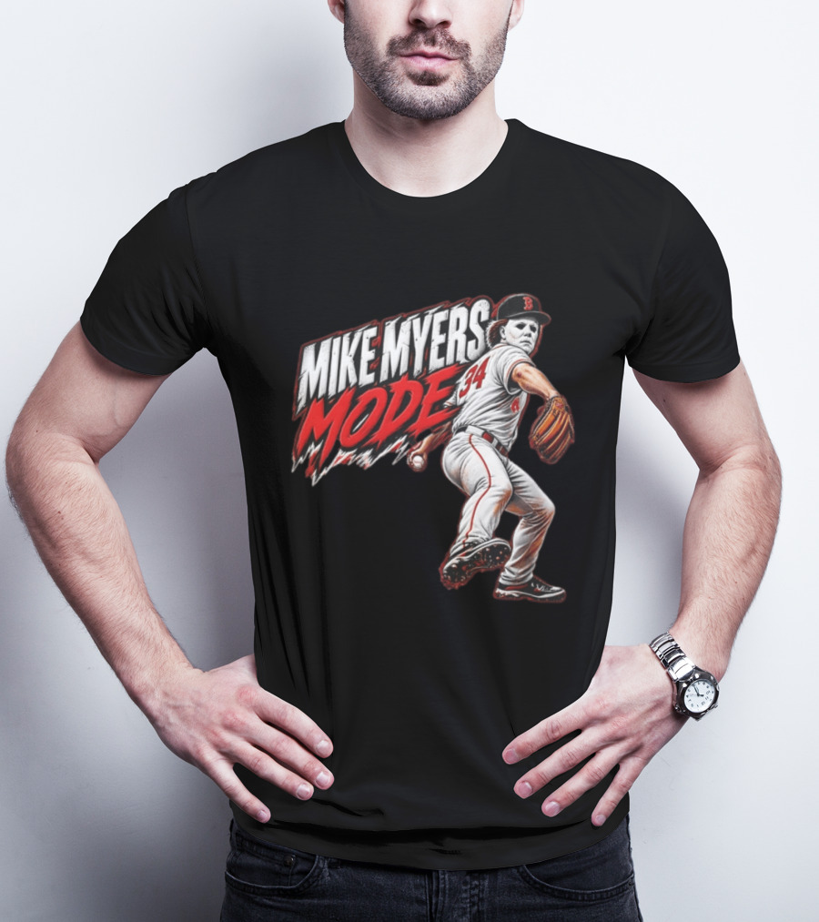 Mike Myers Mode Boston Red Sox Halloween Baseball 34 T-Shirt