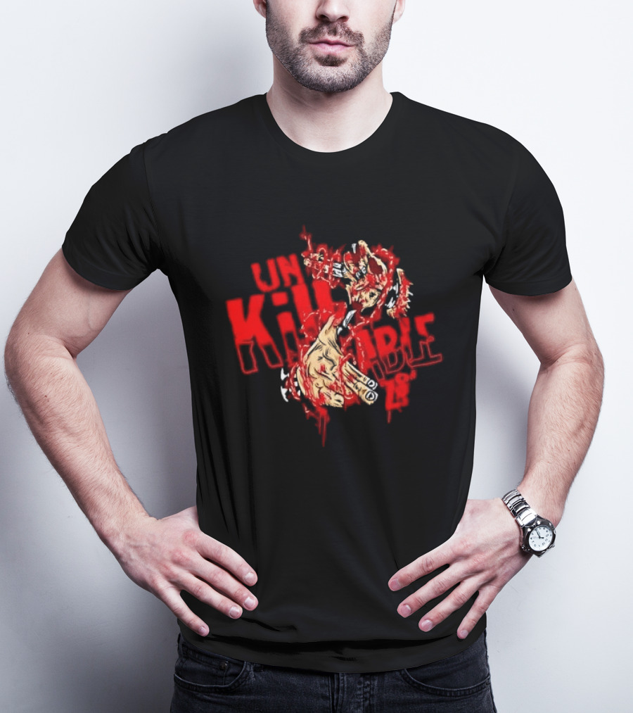 Unkillable Blood Hand Horror Design Men's Clothing T-Shirt