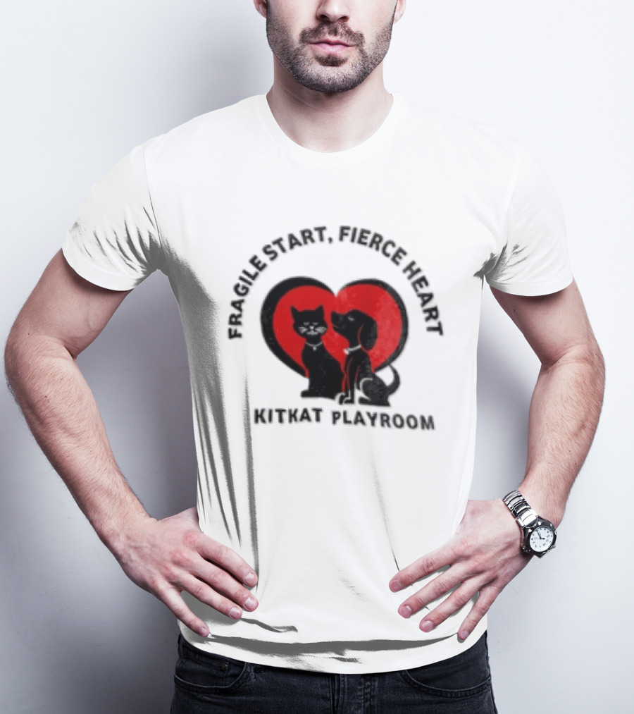 Fragile Heart Fierce Start Kitkat Playroom Black Cat And Dog T-Shirt