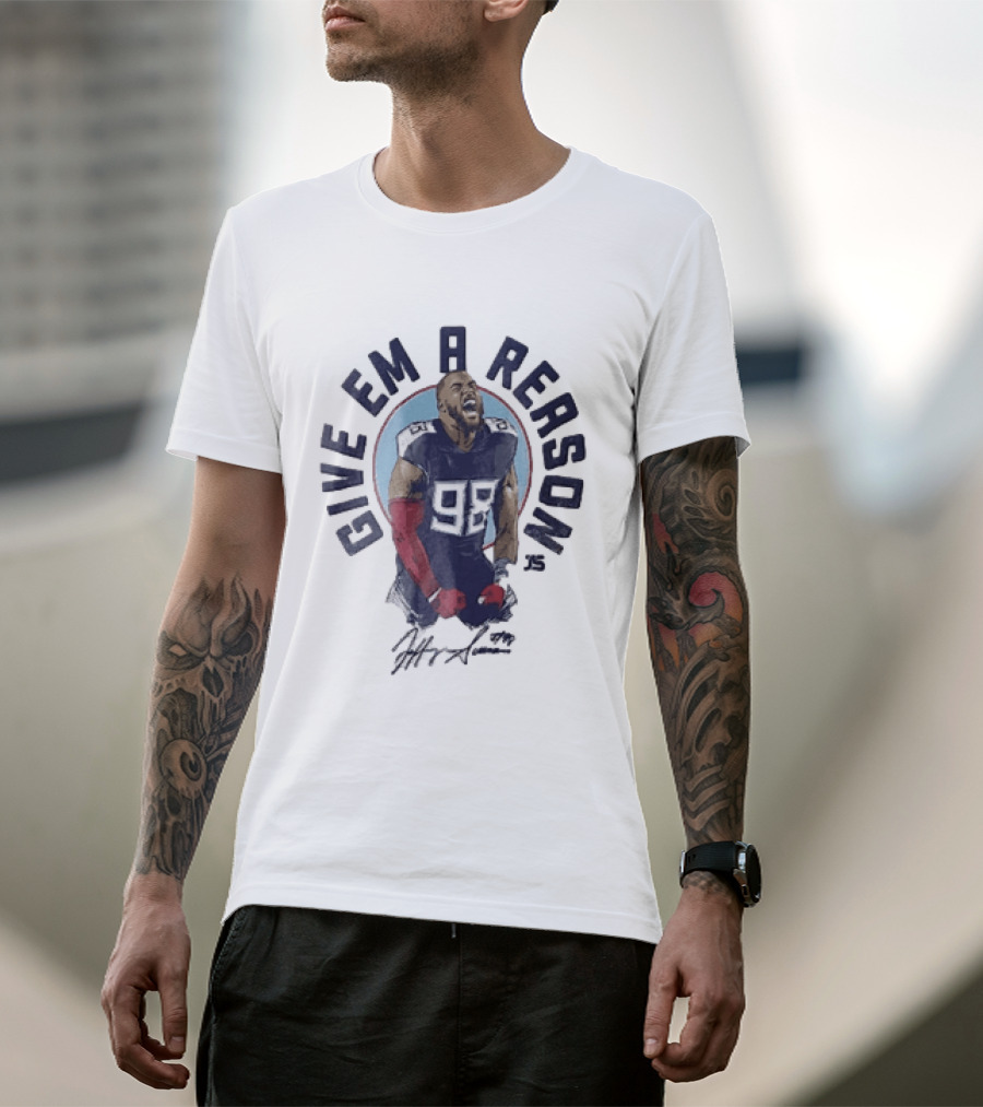 Give Em A Reason Jeffery Simmons Tennessee Titans 98 Signature Roaring Flex T-Shirt