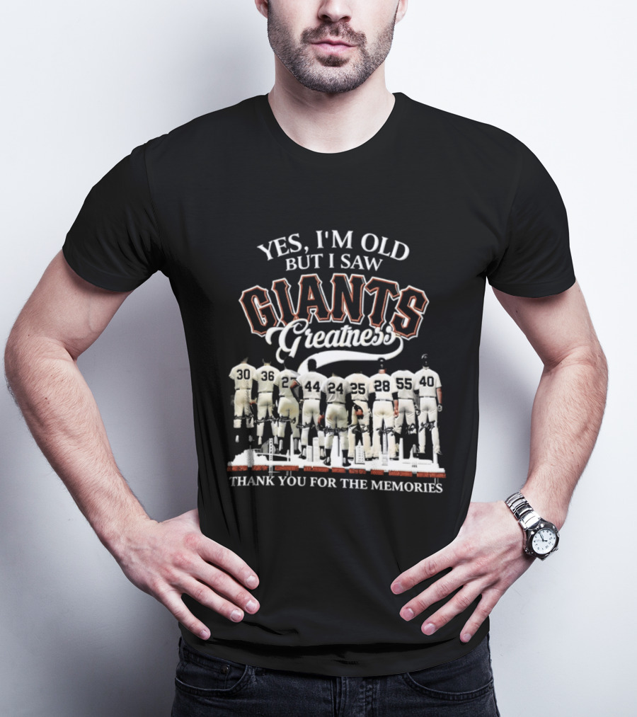 Yes I'm Old But I Saw Giants Greatness Thank You For The Memories T-Shirt